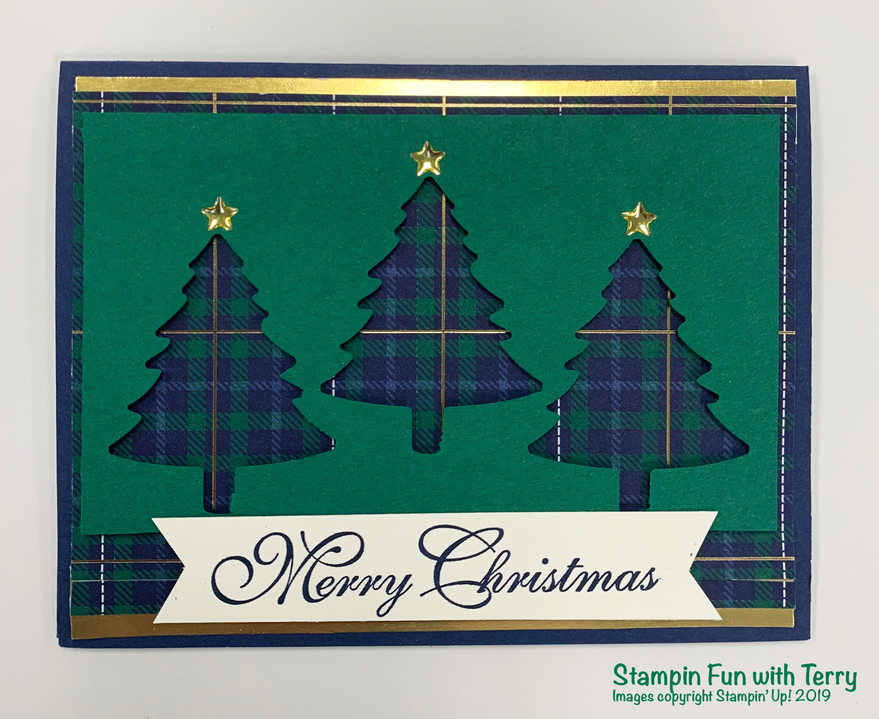 Wrapped in Plaid Christmas Tree Card